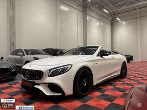 White Mercedes-Benz S63 AMG 2019 in Vilnius, with an engine capacity of 3.98 L and mileage of 62 thousand km for 99999 €, photo 1 on AUTOMOTO.COM.LV