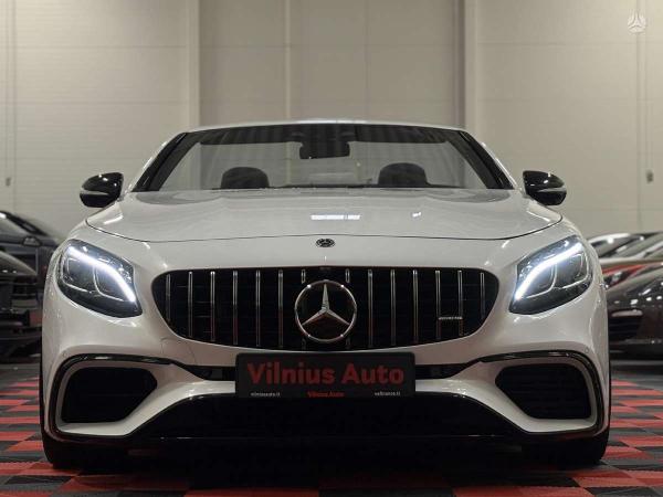 White Mercedes-Benz S63 AMG 2019 in Vilnius, with an engine capacity of 3.98 L and mileage of 62 thousand km for 99999 €, photo 2 on AUTOMOTO.COM.LV