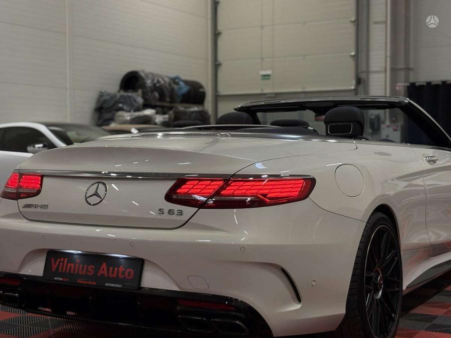 White Mercedes-Benz S63 AMG 2019 in Vilnius, with an engine capacity of 3.98 L and mileage of 66 thousand km for 89630 €, photo 9 on AUTOMOTO.COM.LV