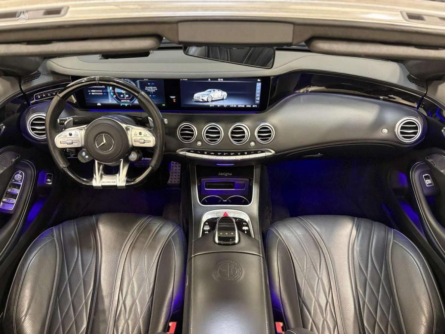 White Mercedes-Benz S63 AMG 2019 in Vilnius, with an engine capacity of 3.98 L and mileage of 66 thousand km for 89630 €, photo 21 on AUTOMOTO.COM.LV