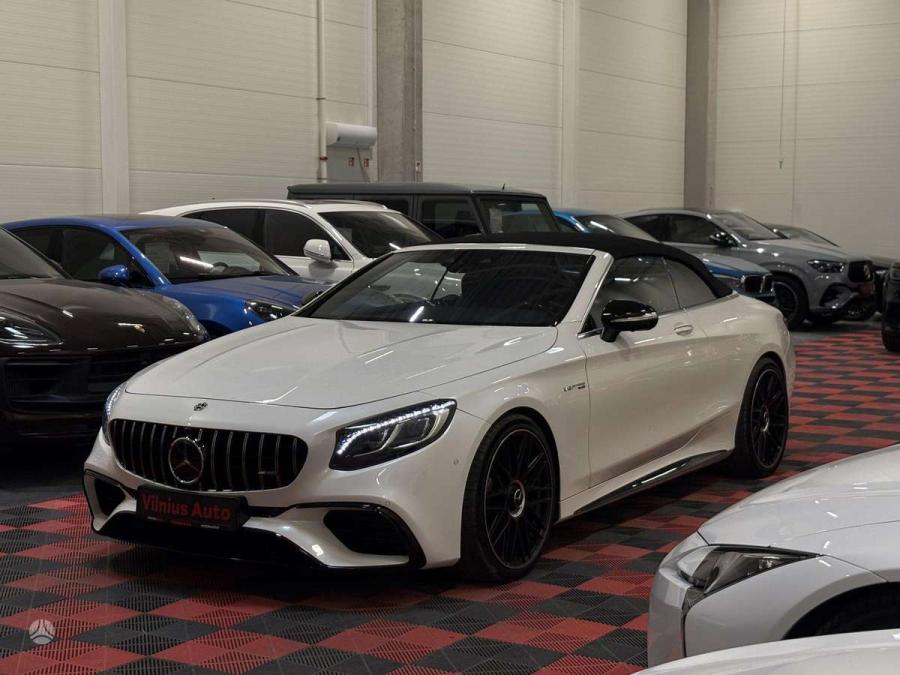 White Mercedes-Benz S63 AMG 2019 in Vilnius, with an engine capacity of 3.98 L and mileage of 66 thousand km for 89630 €, photo 39 on AUTOMOTO.COM.LV
