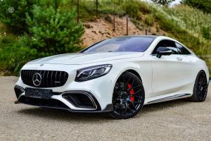 White Mercedes-Benz S63 AMG 2016 in Kretinga, with an engine capacity of 5.46 L and mileage of 95 thousand km for 79000 €, photo 3 on AUTOMOTO.COM.LV