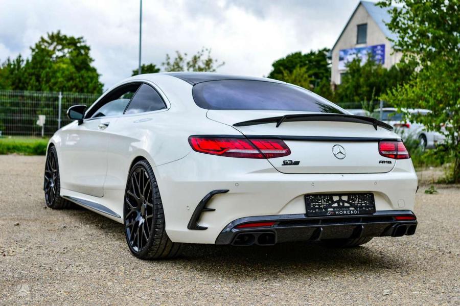 White Mercedes-Benz S63 AMG 2016 in Kretinga, with an engine capacity of 5.46 L and mileage of 95 thousand km for 79000 €, photo 9 on AUTOMOTO.COM.LV