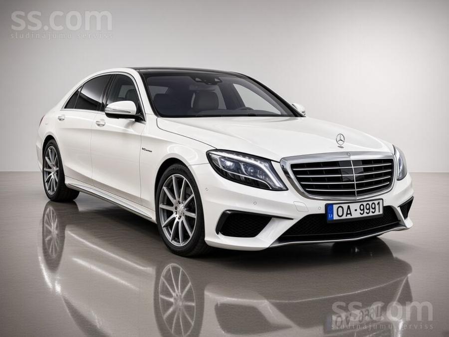Белый Мерседес S63 AMG 2014 в Елгава, объемом двигателя 5.50 л и пробегом 168 тыс. км за 39990 €, фото 1 на AUTOMOTO.COM.LV