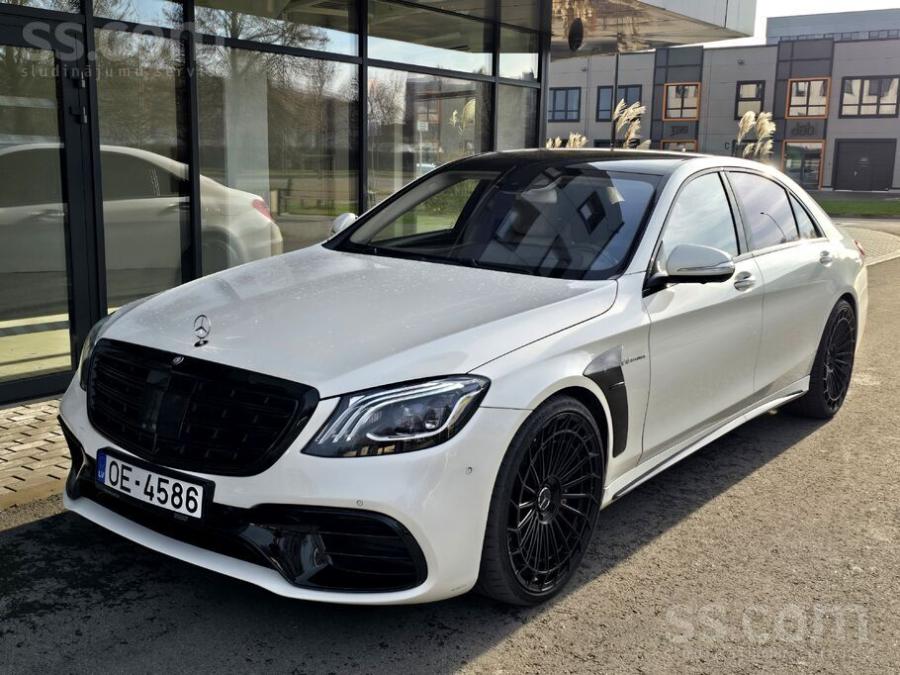 White Mercedes-Benz S63 AMG 2016 in Riga, with an engine capacity of 5.50 L and mileage of 0 thousand km for 35000 €, photo 5 on AUTOMOTO.COM.LV