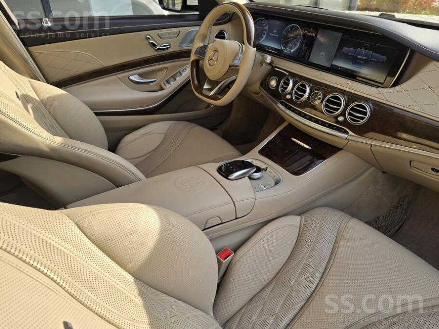 White Mercedes-Benz S63 AMG 2016 in Riga, with an engine capacity of 5.50 L and mileage of 0 thousand km for 35000 €, photo 8 on AUTOMOTO.COM.LV