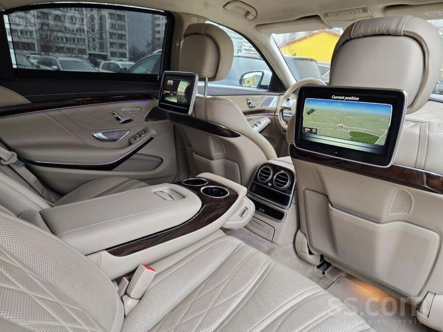 White Mercedes-Benz S63 AMG 2016 in Riga, with an engine capacity of 5.50 L and mileage of 0 thousand km for 35000 €, photo 14 on AUTOMOTO.COM.LV