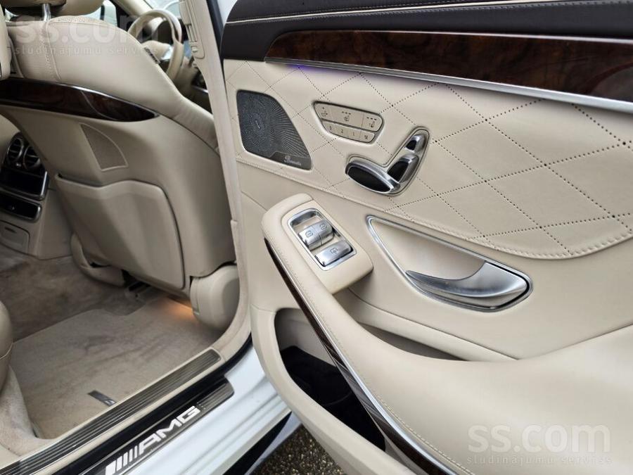 White Mercedes-Benz S63 AMG 2016 in Riga, with an engine capacity of 5.50 L and mileage of 0 thousand km for 35000 €, photo 15 on AUTOMOTO.COM.LV