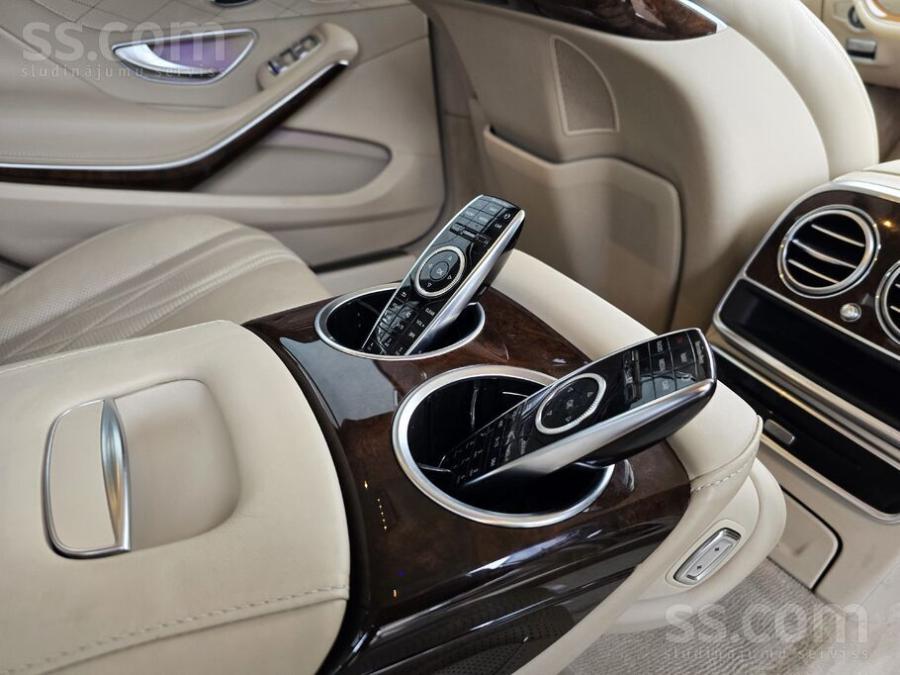 White Mercedes-Benz S63 AMG 2016 in Riga, with an engine capacity of 5.50 L and mileage of 0 thousand km for 35000 €, photo 18 on AUTOMOTO.COM.LV