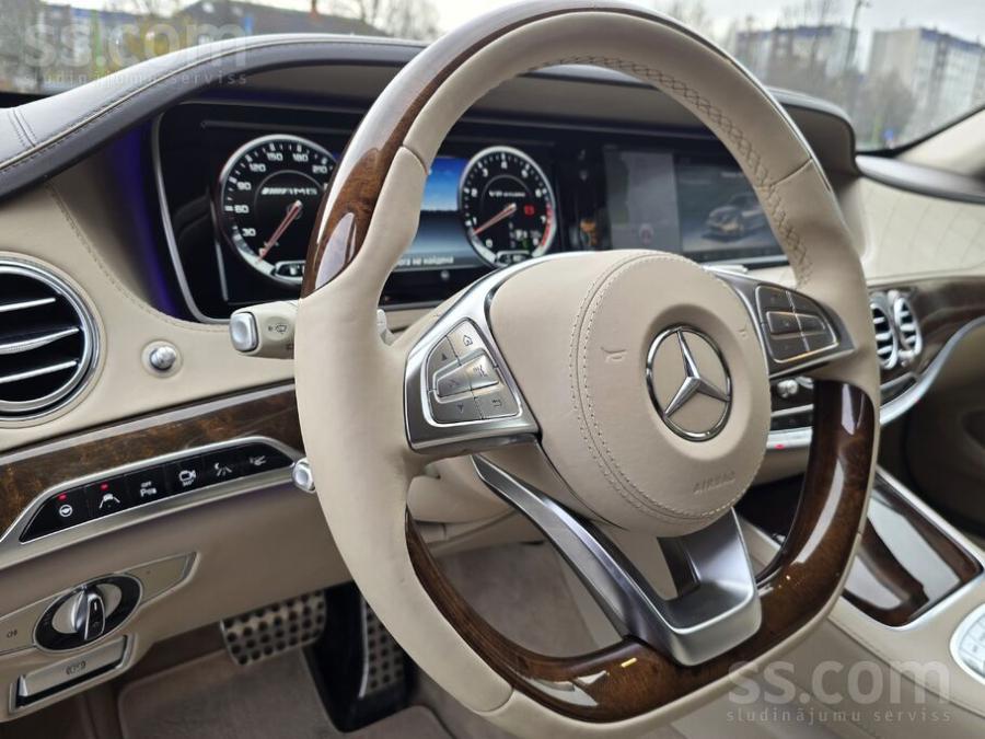 White Mercedes-Benz S63 AMG 2016 in Riga, with an engine capacity of 5.50 L and mileage of 0 thousand km for 35000 €, photo 22 on AUTOMOTO.COM.LV
