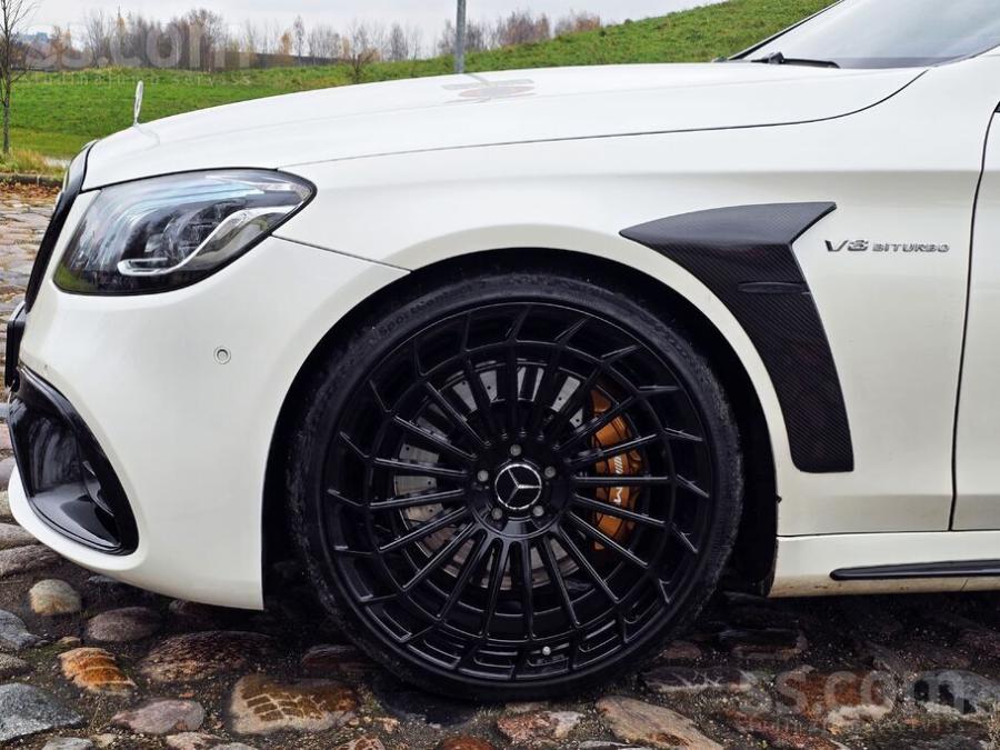 White Mercedes-Benz S63 AMG 2016 in Riga, with an engine capacity of 5.50 L and mileage of 0 thousand km for 35000 €, photo 23 on AUTOMOTO.COM.LV