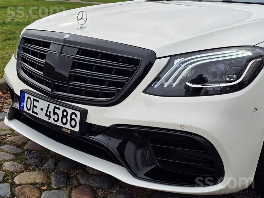 White Mercedes-Benz S63 AMG 2016 in Riga, with an engine capacity of 5.50 L and mileage of 0 thousand km for 35000 €, photo 24 on AUTOMOTO.COM.LV