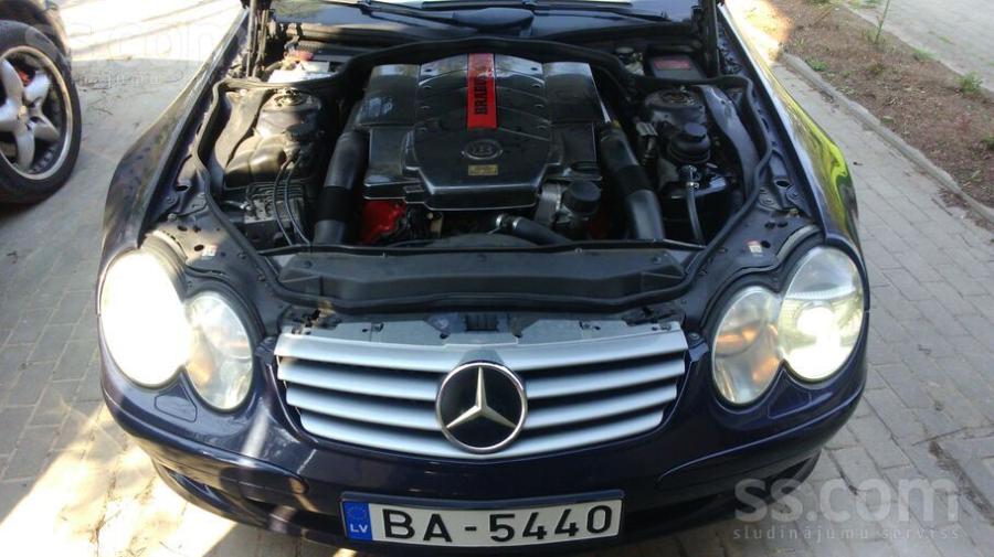 Blue Mercedes-Benz SL 500 2002 in Riga, with an engine capacity of 6.10 L and mileage of 179 thousand km for 36000 €, photo 15 on AUTOMOTO.COM.LV