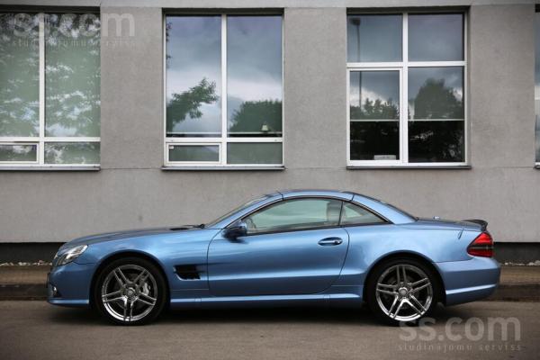 Blue Mercedes-Benz SL 500 2010 in Riga, with an engine capacity of 5.50 L and mileage of 168 thousand km for 19995 €, photo 3 on AUTOMOTO.COM.LV