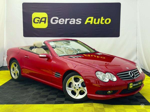 Red Mercedes-Benz SL 500 2005 in Vilnius, with an engine capacity of 5.00 L and mileage of 122 thousand km for 15500 €, photo 4 on AUTOMOTO.COM.LV