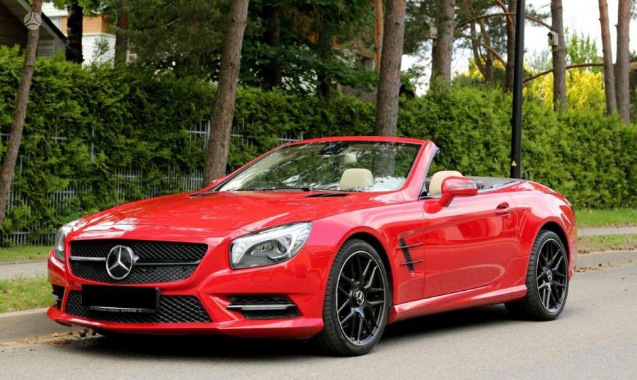 Красный Мерседес sl-550 2016 в Вильнюс, объемом двигателя 4.70 л и пробегом 104 тыс. км за 29900 €, фото 1 на AUTOMOTO.COM.LV