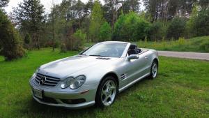 Grey Mercedes-Benz sl-600 2004 in Ukmerge, with an engine capacity of 5.51 L and mileage of 93 thousand km for 29500 €, photo  on AUTOMOTO.COM.LV