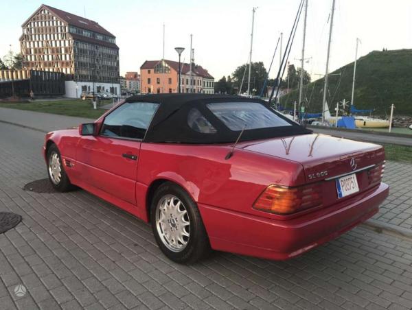 Red Mercedes-Benz sl-600 1993 in Klaipeda, with an engine capacity of 6.00 L and mileage of 199 thousand km for 19600 €, photo 3 on AUTOMOTO.COM.LV