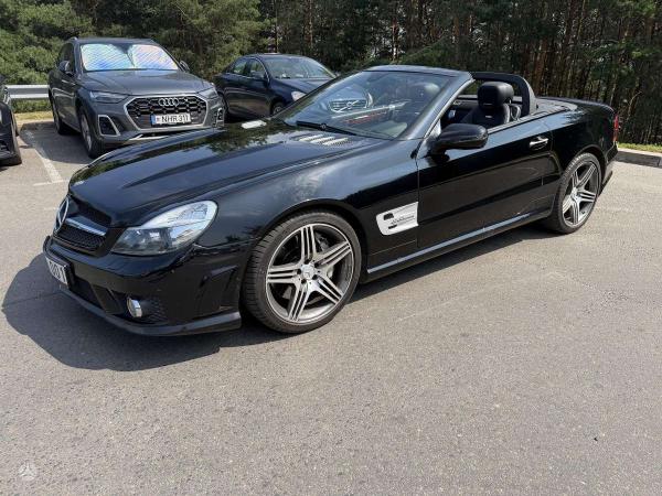 Black Mercedes-Benz SL 63 AMG 2009 in Vilnius, with an engine capacity of 6.21 L and mileage of 184 thousand km for 45000 €, photo 2 on AUTOMOTO.COM.LV