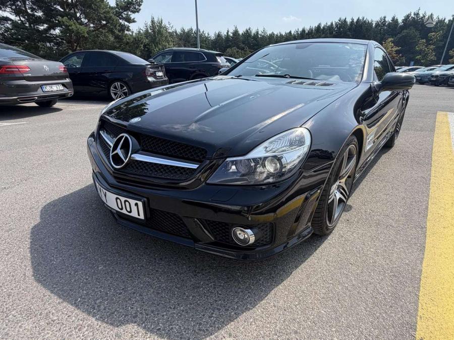 Black Mercedes-Benz SL 63 AMG 2009 in Vilnius, with an engine capacity of 6.21 L and mileage of 184 thousand km for 45000 €, photo 18 on AUTOMOTO.COM.LV