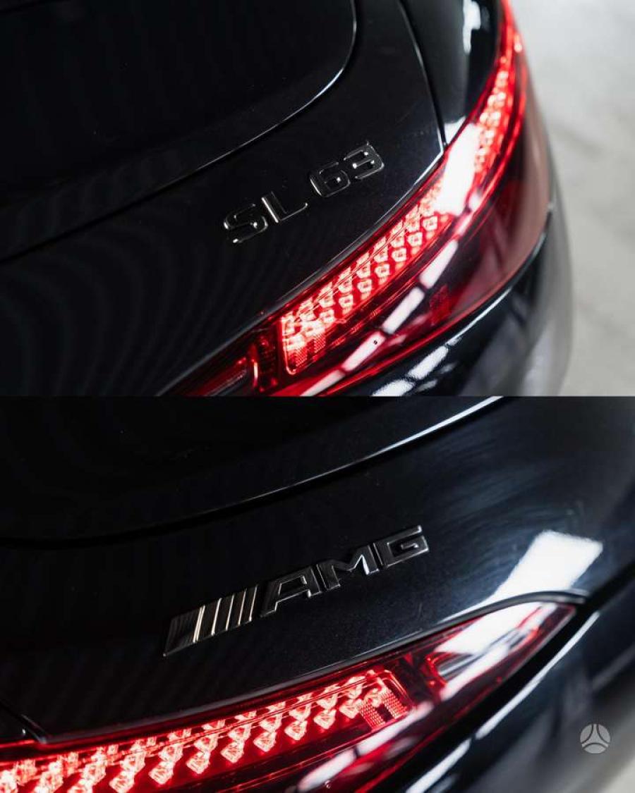 Черный Мерседес SL 63 AMG 2022 в Вильнюс, объемом двигателя 3.98 л и пробегом 35 тыс. км за 104999 €, фото 23 на AUTOMOTO.COM.LV