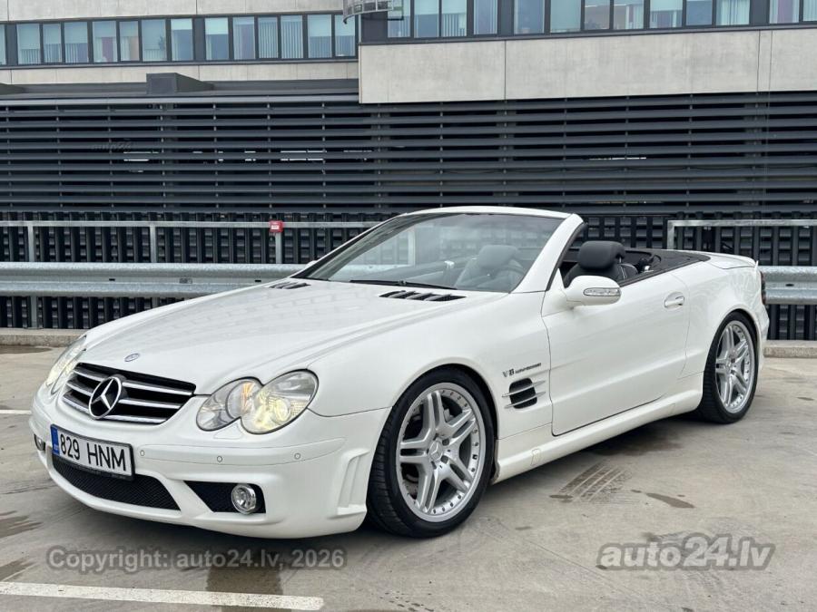White Mercedes-Benz SL-Class 2002 in Tallinn, with an engine capacity of 5.40 L and mileage of 108 thousand km for 28900 €, photo 1 on AUTOMOTO.COM.LV
