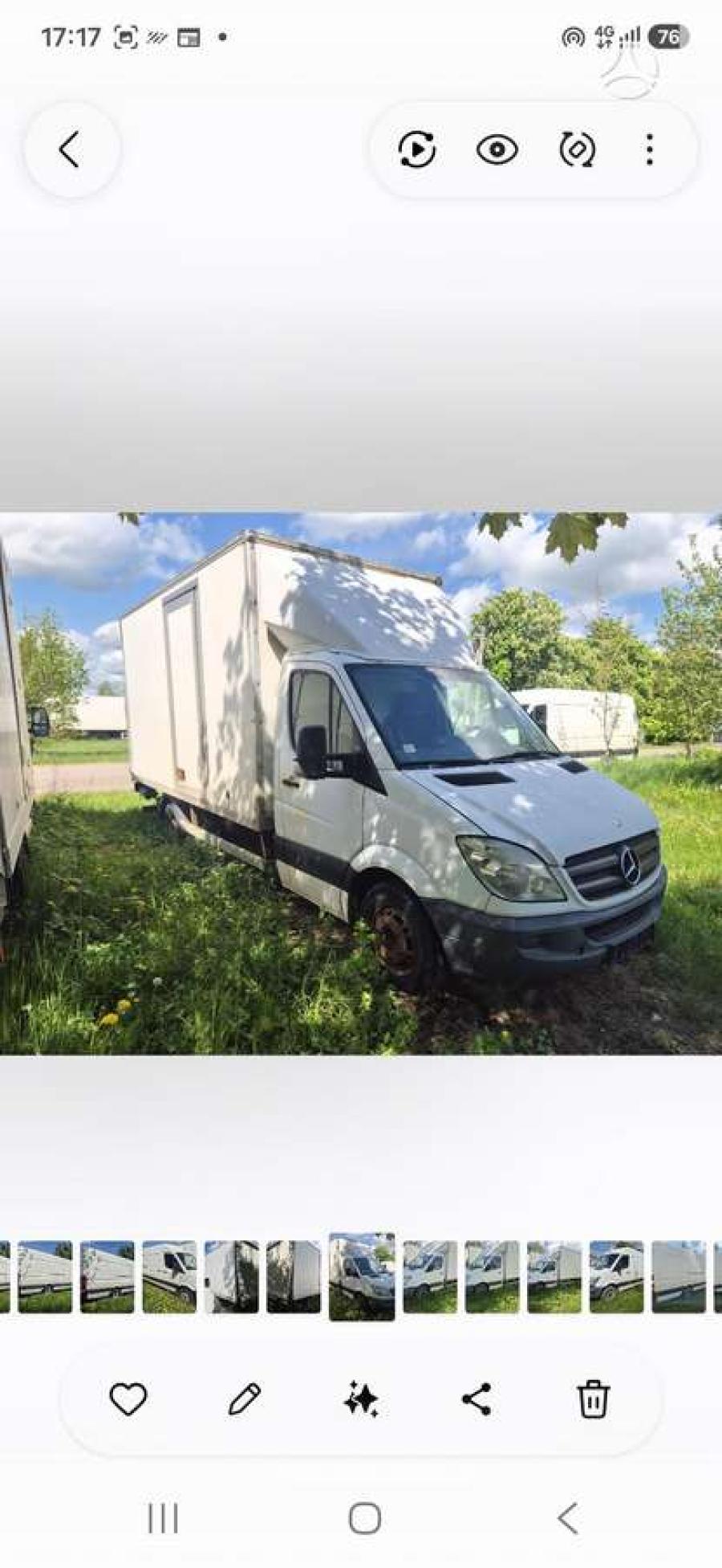 White Mercedes-Benz Sprinter 2016 in Moletai, with an engine capacity of 2.14 L and mileage of 580 thousand km for 2000 €, photo 10 on AUTOMOTO.COM.LV