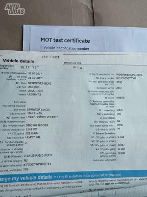Белый Мерседес Спринтер 2017 в Вилкавишкис, объемом двигателя 2.10 л и пробегом 223 тыс. км за 7600 €, фото 15 на AUTOMOTO.COM.LV
