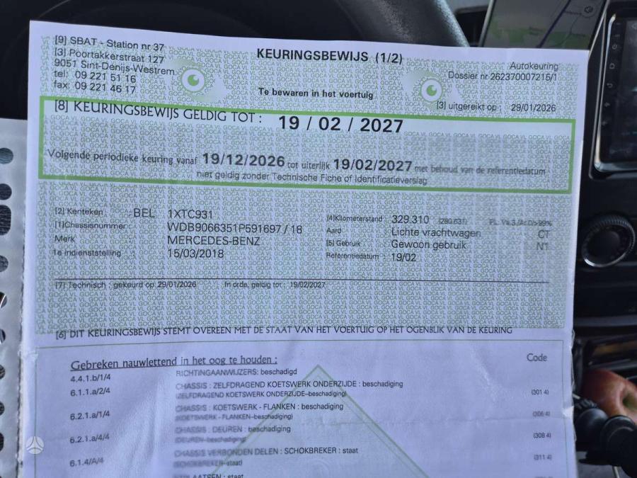 Balts Mercedes-Benz Sprinter 2018 Kauņa, ar dzinēja tilpumu 2.20 L un nobraukumu 350 tūkst. km par 9900 €, foto 13 vietnē AUTOMOTO.COM.LV