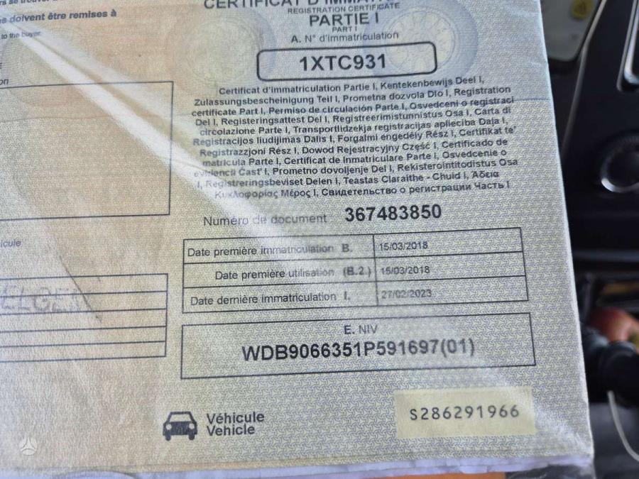 Balts Mercedes-Benz Sprinter 2018 Kauņa, ar dzinēja tilpumu 2.20 L un nobraukumu 350 tūkst. km par 9900 €, foto 14 vietnē AUTOMOTO.COM.LV