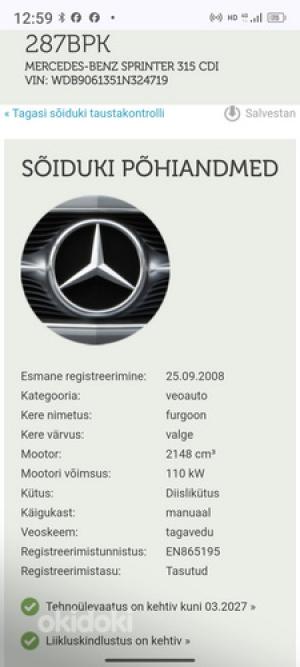 Белый Мерседес Спринтер 2008 в Таллин, объемом двигателя 0.00 л и пробегом 510 тыс. км за 8900 €, фото 14 на AUTOMOTO.COM.LV