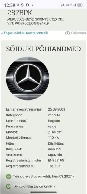 Белый Мерседес Спринтер 2008 в Таллин, объемом двигателя 0.00 л и пробегом 510 тыс. км за 8900 €, фото 27 на AUTOMOTO.COM.LV