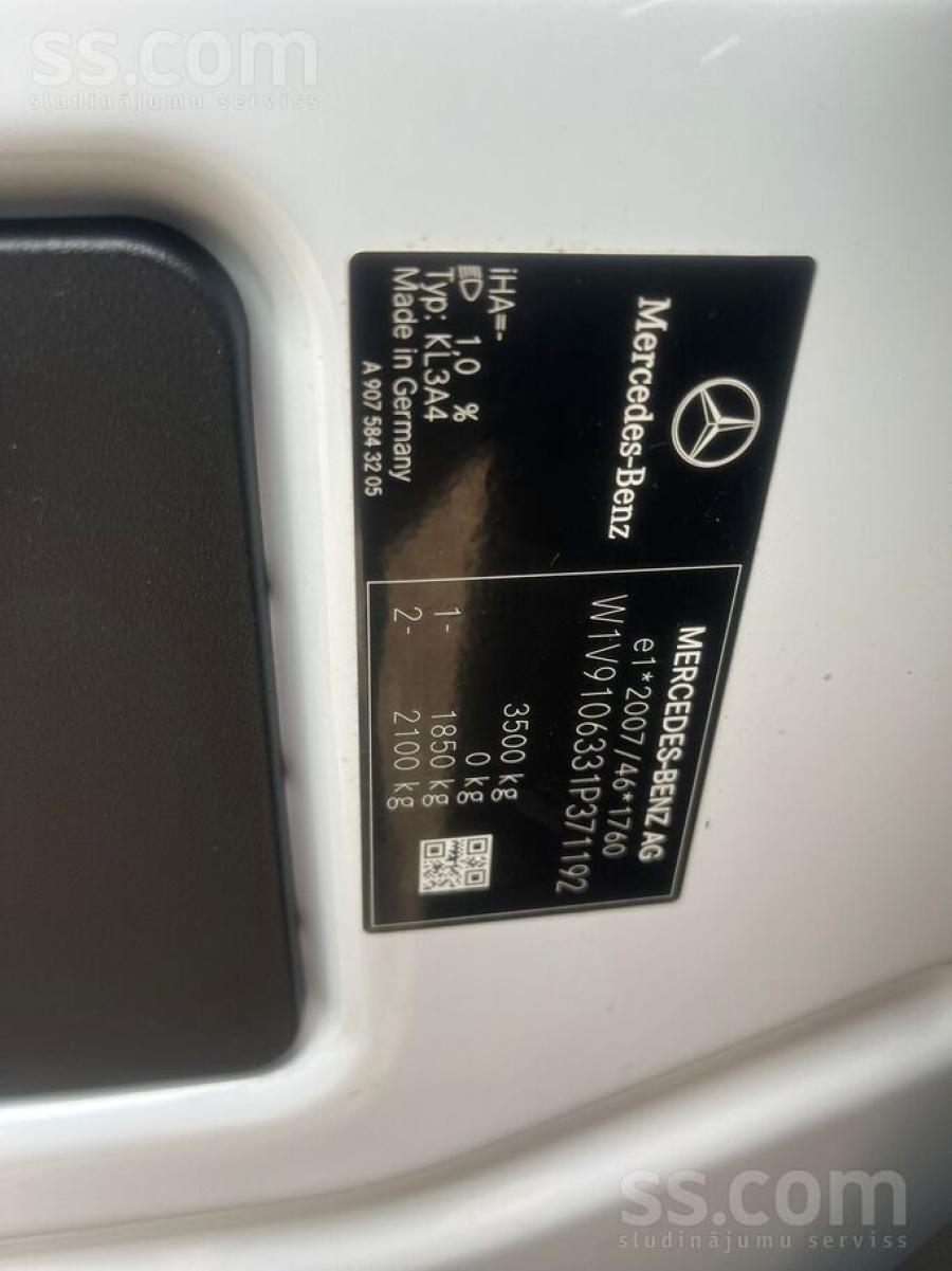 White Mercedes-Benz Sprinter 2021 in Kuldiga, with an engine capacity of 2.20 L and mileage of 78 thousand km for 16190 €, photo 26 on AUTOMOTO.COM.LV