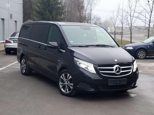 Black Mercedes-Benz V 250 2016 in Vilnius, with an engine capacity of 2.20 L and mileage of 355 thousand km for 23790 €, photo 5 on AUTOMOTO.COM.LV
