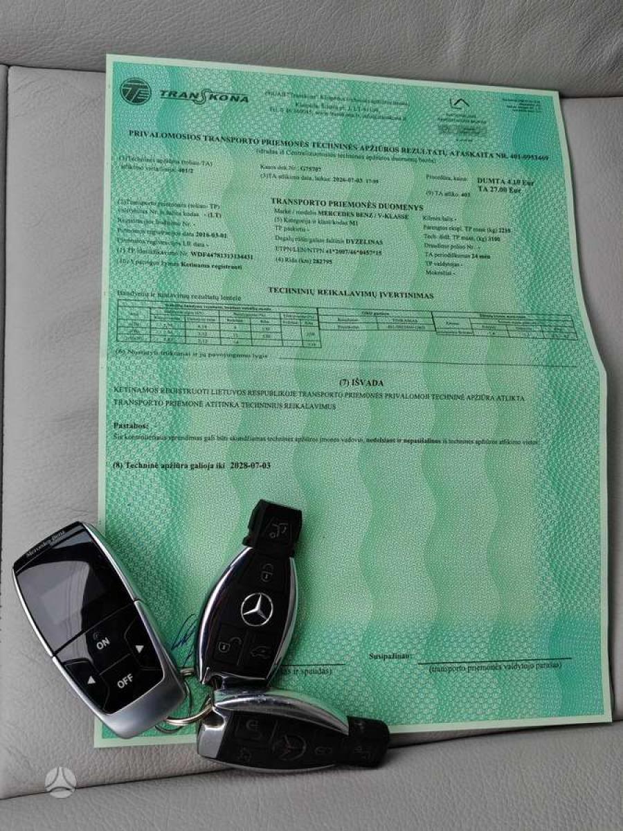 Melns Mercedes-Benz V 250 2016 Klaipėda, ar dzinēja tilpumu 2.15 L un nobraukumu 280 tūkst. km par 26950 €, foto 53 vietnē AUTOMOTO.COM.LV