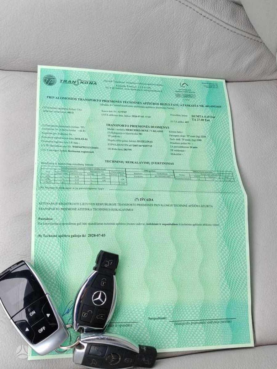 Melns Mercedes-Benz V 250 2016 Klaipėda, ar dzinēja tilpumu 2.15 L un nobraukumu 280 tūkst. km par 26500 €, foto 55 vietnē AUTOMOTO.COM.LV