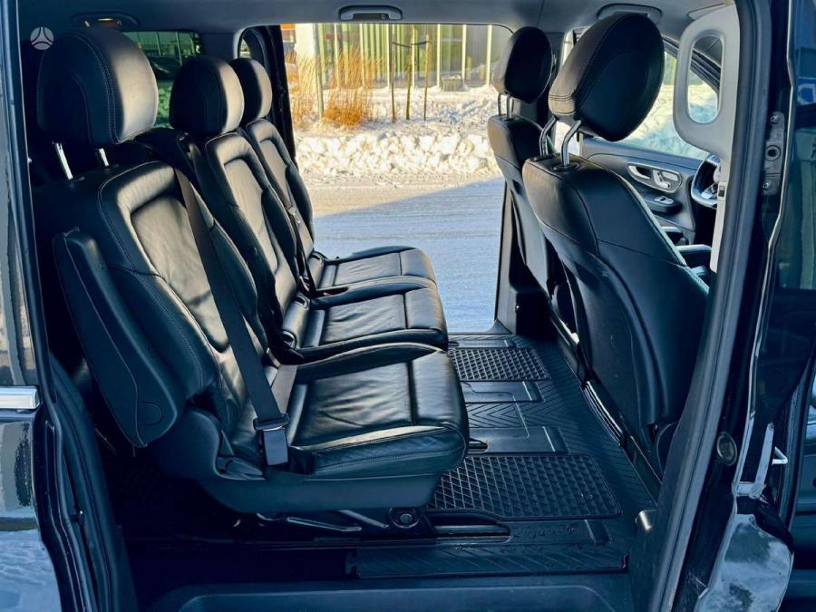 Black Mercedes-Benz V 250 2018 in Vilnius, with an engine capacity of 2.14 L and mileage of 198 thousand km for 32500 €, photo 16 on AUTOMOTO.COM.LV