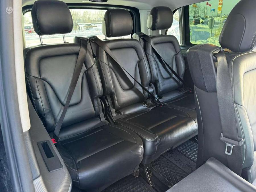 Black Mercedes-Benz V 250 2018 in Vilnius, with an engine capacity of 2.14 L and mileage of 198 thousand km for 32500 €, photo 17 on AUTOMOTO.COM.LV