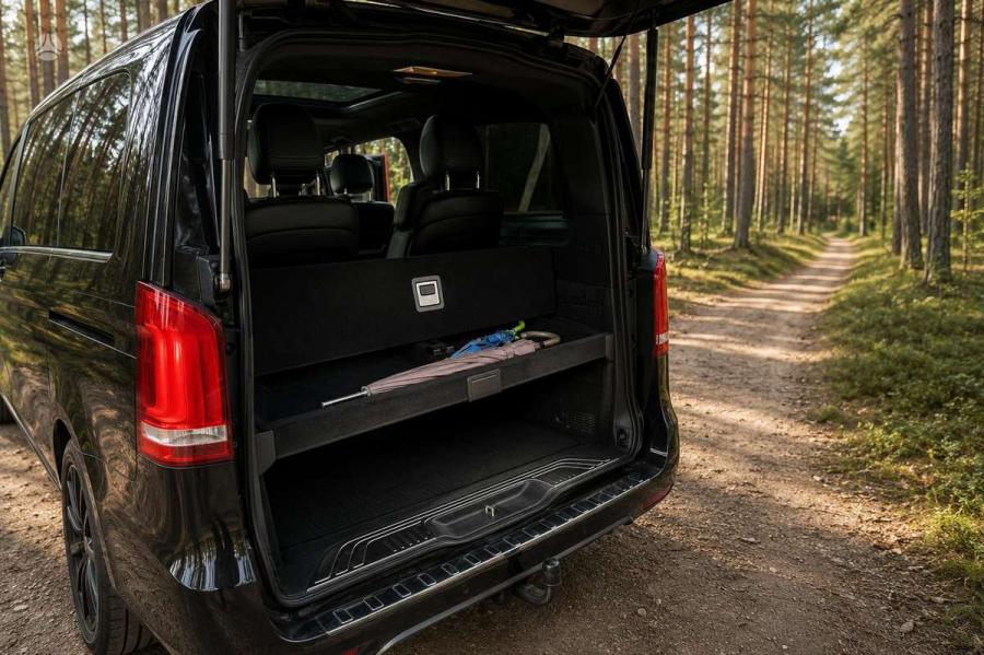 Black Mercedes-Benz V 250 2019 in Birzai, with an engine capacity of 2.14 L and mileage of 268 thousand km for 38500 €, photo 7 on AUTOMOTO.COM.LV
