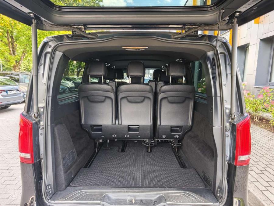 Black Mercedes-Benz V 250 2019 in Taurage, with an engine capacity of 2.00 L and mileage of 350 thousand km for 25400 €, photo 22 on AUTOMOTO.COM.LV