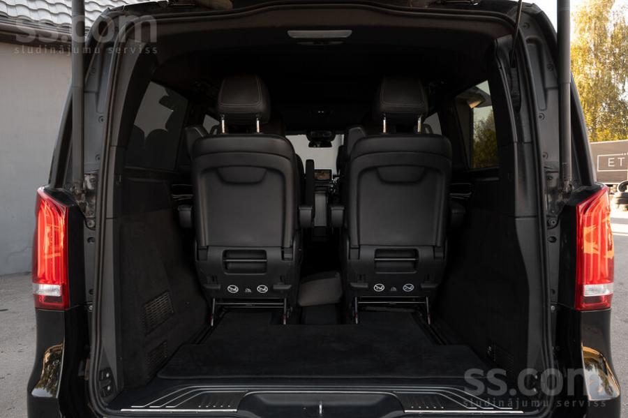 Black Mercedes-Benz V 250 2017 in Jelgava, with an engine capacity of 2.10 L and mileage of 79 thousand km for 40000 €, photo 21 on AUTOMOTO.COM.LV