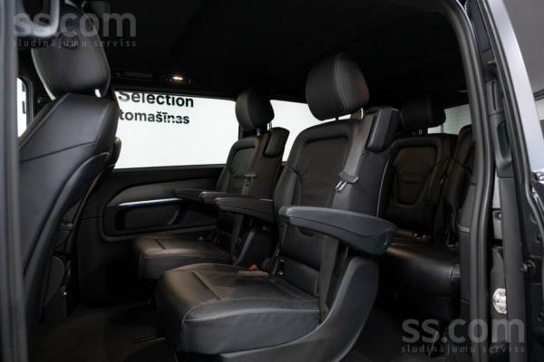 Black Mercedes-Benz V 250 2021 in Riga, with an engine capacity of 2.00 L and mileage of 119 thousand km for 42500 €, photo 7 on AUTOMOTO.COM.LV