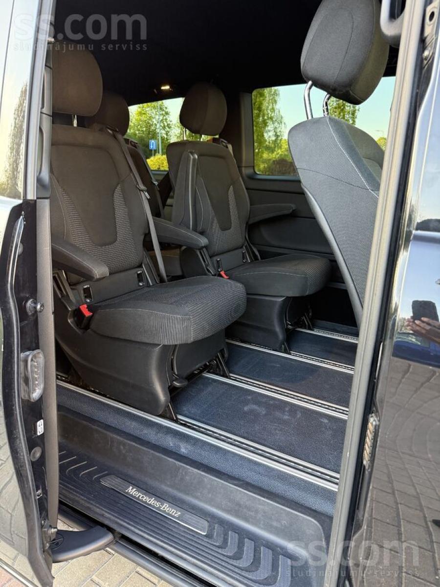 Black Mercedes-Benz V 250 2022 in Riga, with an engine capacity of 2.00 L and mileage of 147 thousand km for 42900 €, photo 16 on AUTOMOTO.COM.LV