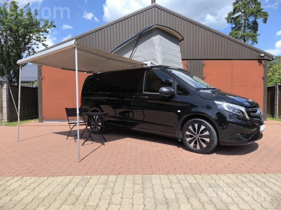 Black Mercedes-Benz V 250 2022 in Daugavpils, with an engine capacity of 2.00 L and mileage of 75 thousand km for 50000 €, photo 1 on AUTOMOTO.COM.LV