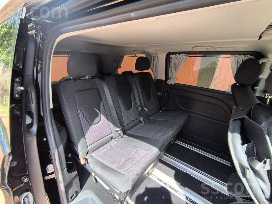 Black Mercedes-Benz V 250 2022 in Daugavpils, with an engine capacity of 2.00 L and mileage of 75 thousand km for 50000 €, photo 13 on AUTOMOTO.COM.LV