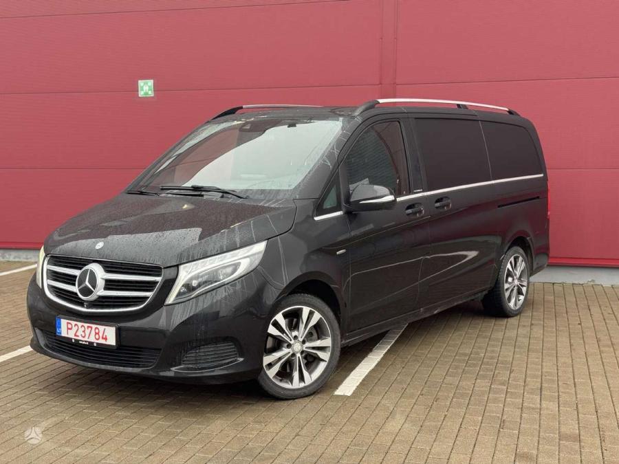 Black Mercedes-Benz V 250 2015 in Kaunas, with an engine capacity of 2.14 L and mileage of 175 thousand km for 25999 €, photo 1 on AUTOMOTO.COM.LV