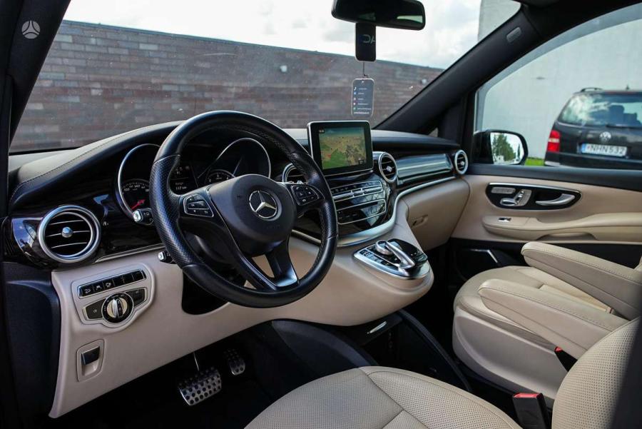 Black Mercedes-Benz V 250 2017 in Marijampole, with an engine capacity of 2.14 L and mileage of 308 thousand km for 29450 €, photo 27 on AUTOMOTO.COM.LV