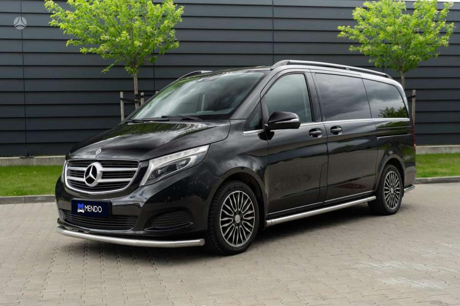Black Mercedes-Benz V 250 2018 in Vilnius, with an engine capacity of 2.14 L and mileage of 198 thousand km for 27990 €, photo 1 on AUTOMOTO.COM.LV