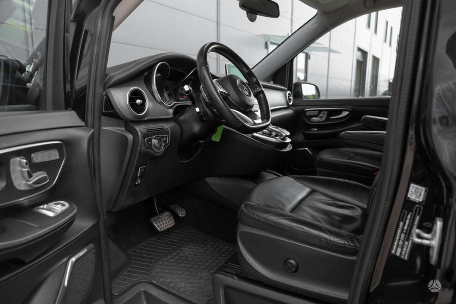 Black Mercedes-Benz V 250 2018 in Vilnius, with an engine capacity of 2.14 L and mileage of 198 thousand km for 27990 €, photo 13 on AUTOMOTO.COM.LV