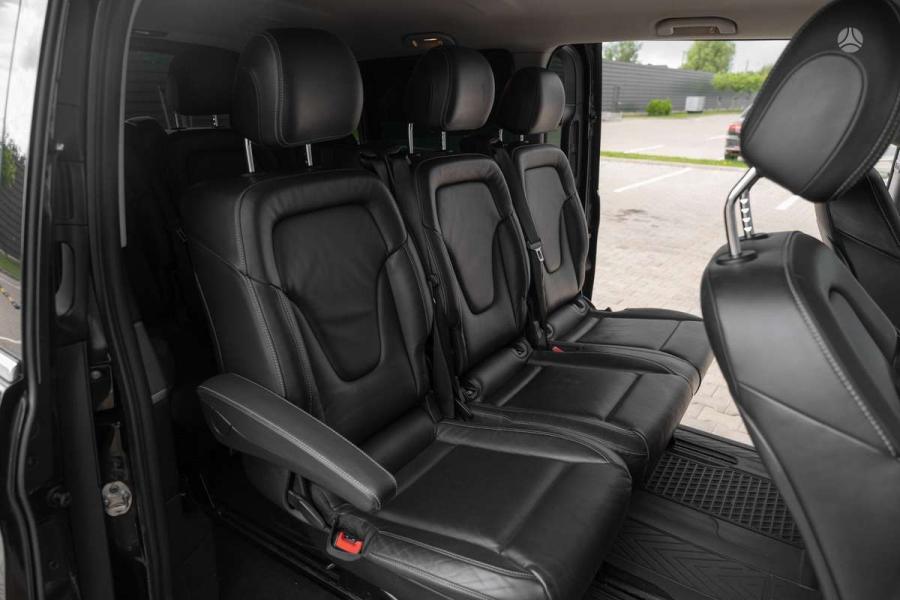 Black Mercedes-Benz V 250 2018 in Vilnius, with an engine capacity of 2.14 L and mileage of 198 thousand km for 27990 €, photo 23 on AUTOMOTO.COM.LV